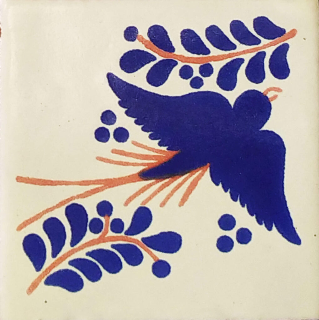 Paloma Con Ramo Azul TC - Mundo de Azulejos